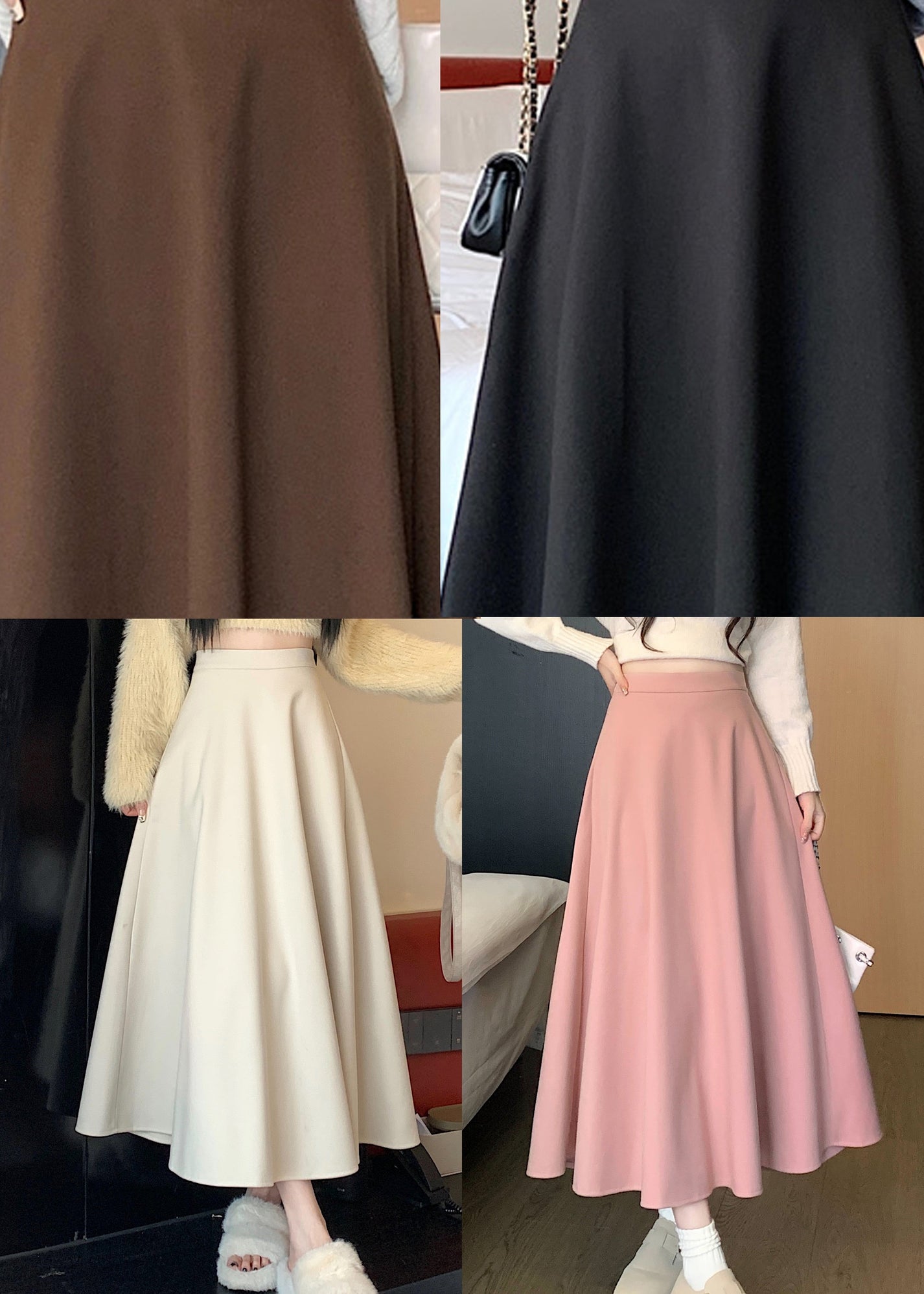 French Versatile Pink High Waist Wrinkled Skirts Spring QQ1011 ...